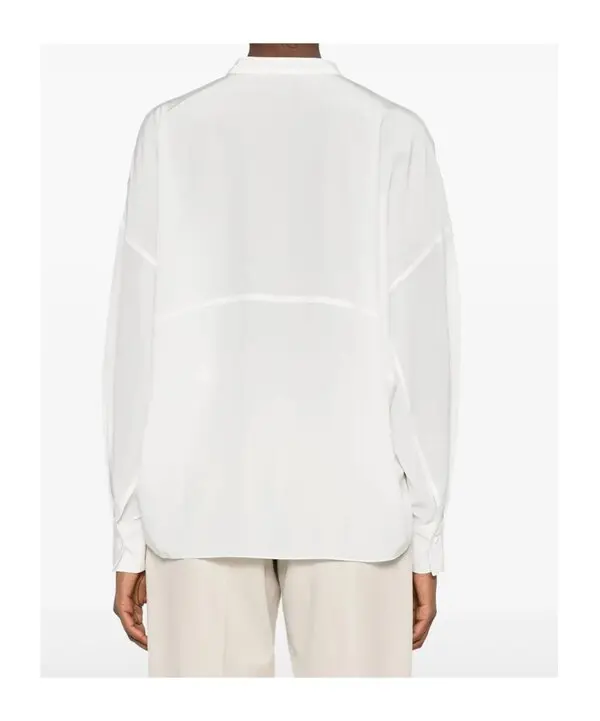 Brunello Cucinelli V-neck Blouse With Button Cuffs