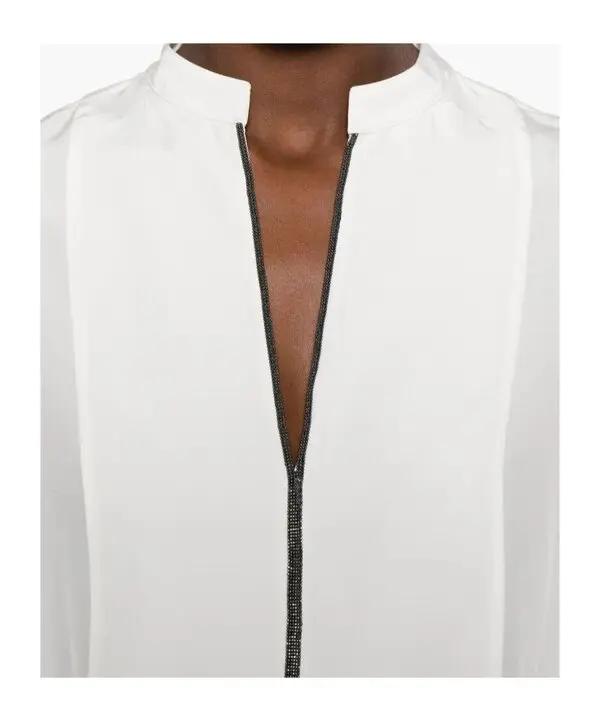 Brunello Cucinelli V-neck Blouse With Button Cuffs
