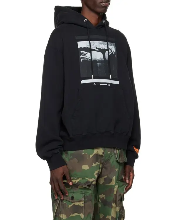 Heron Preston Graphic Printed Drawstring Hoodie