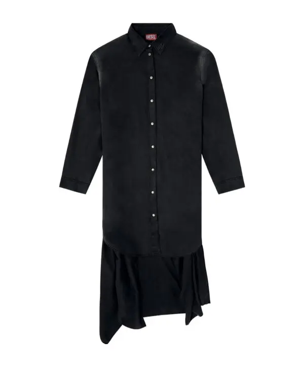 DIESEL® Long Sleeve Wrap Shirt Dress