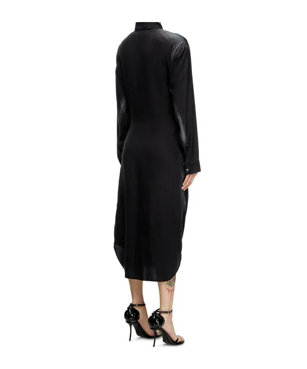 DIESEL® Long Sleeve Wrap Shirt Dress