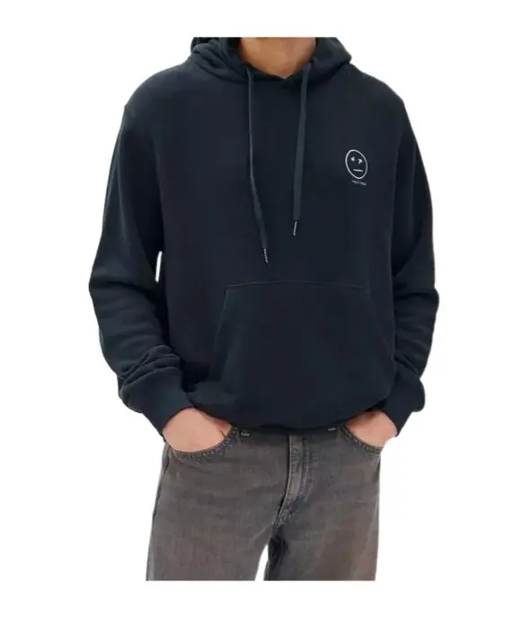 Rag & Bone Long Sleeve Hooded Sweatshirt - Black
