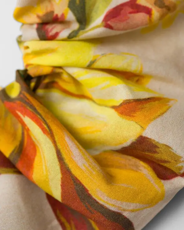 Prada Printed Fabric Scrunchie