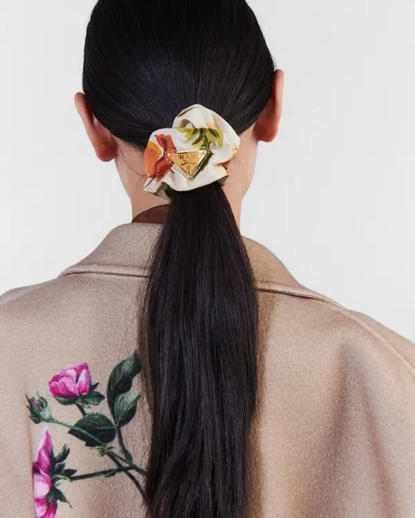 Prada Printed Fabric Scrunchie