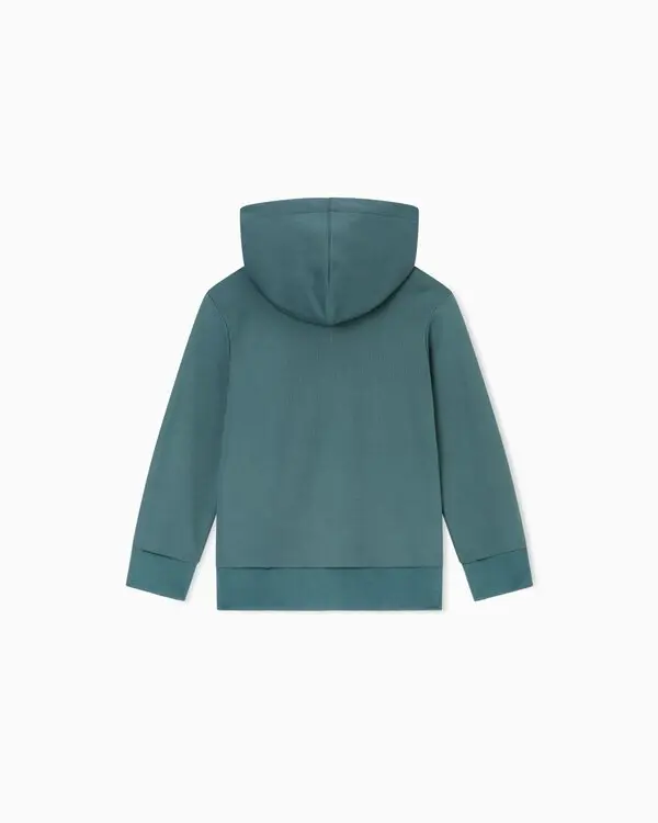Emporio Armani Hooded Zip-up Sweatshirt With Embossed Logo Detail