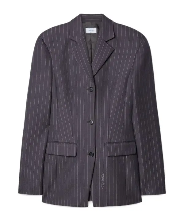 Off-White Striped Single-breasted Blazer