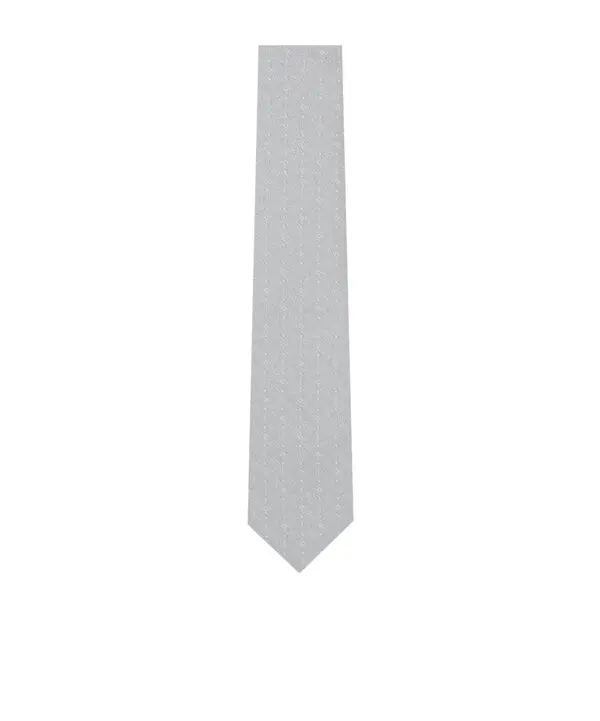Dolce & Gabbana Monogrammed Jacquard Neck Tie - Gray