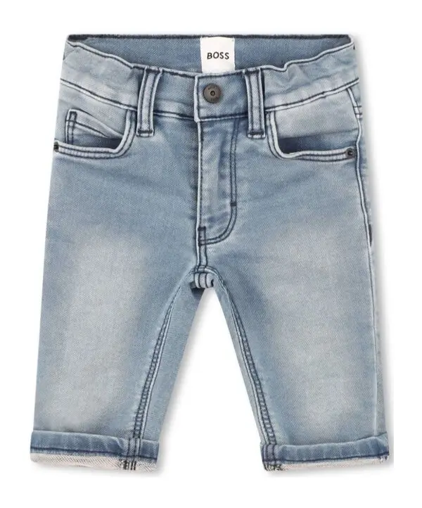 Hugo Boss Logo-embossed Jeans - Light Blue