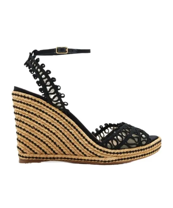 AQUAZZURA Embroidered Wedge Sandals