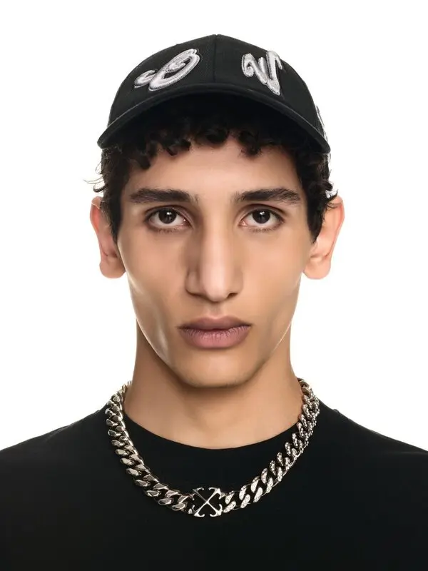 Off-White Embroidered Cotton Cap