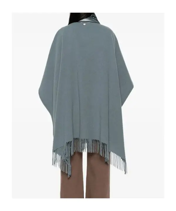 Herno High-neck Fringed-edge Drawstring Poncho