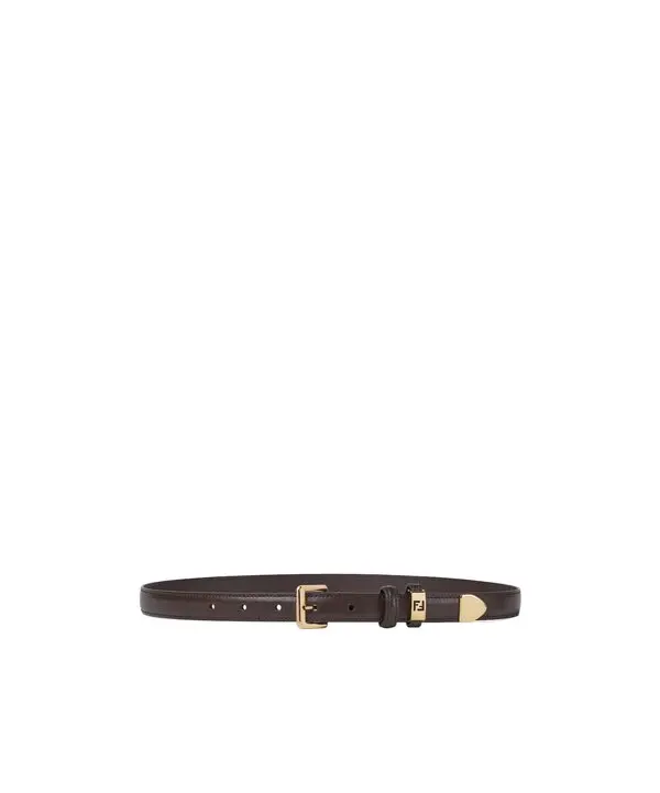 Fendi Dark Leather Belt - Brown