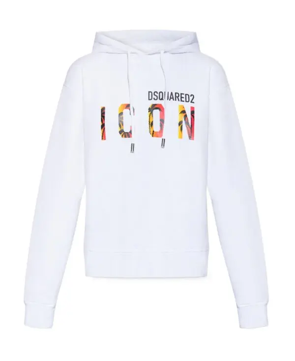 Dsquared2 Drawstring Long-sleeved Hoodie - White