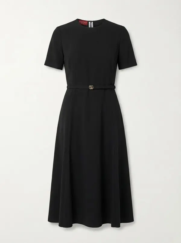 Gucci Satin Dress With Double G Belt