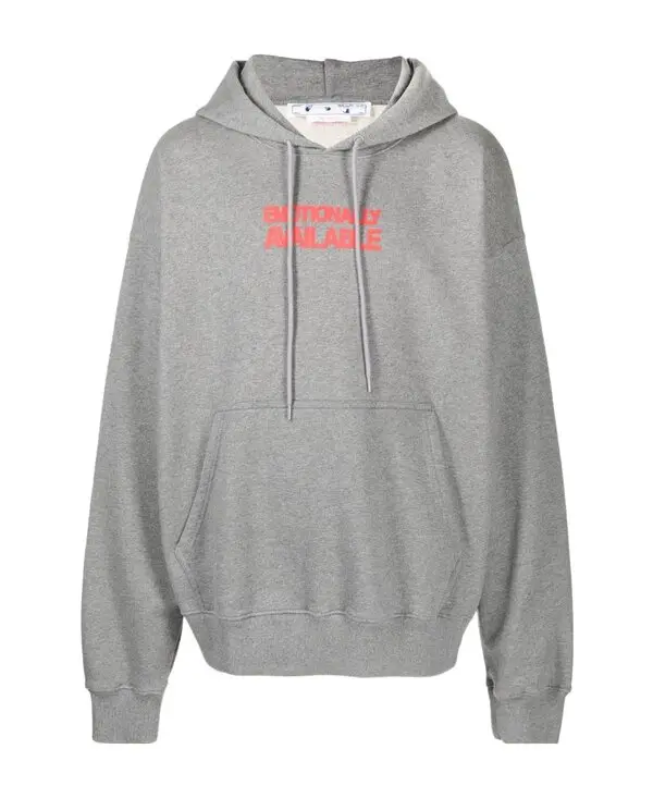 Off-White Arrows-motif Drawstring Hoodie - Gray