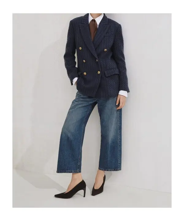 Brunello Cucinelli Double-breasted Knitted Blazer