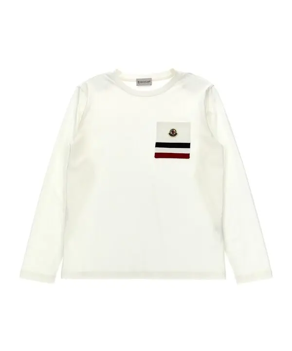 Moncler Logo Patch Long-sleeved T-shirt - White