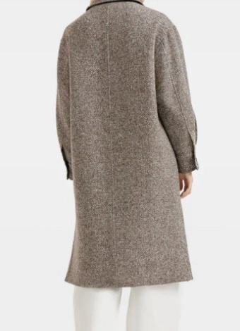Brunello Cucinelli Mélange Diagonal Monili Embellished Coat