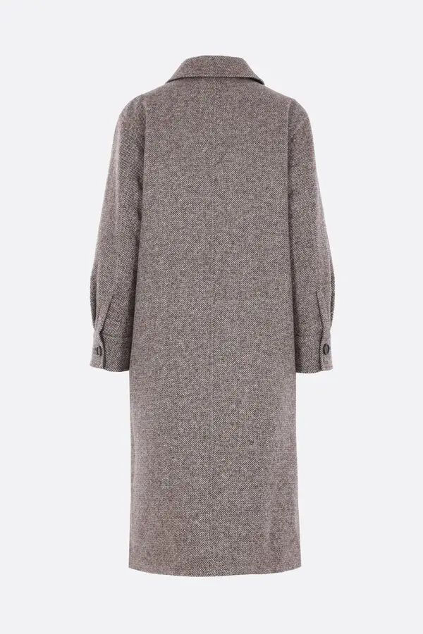 Brunello Cucinelli Mélange Diagonal Monili Embellished Coat