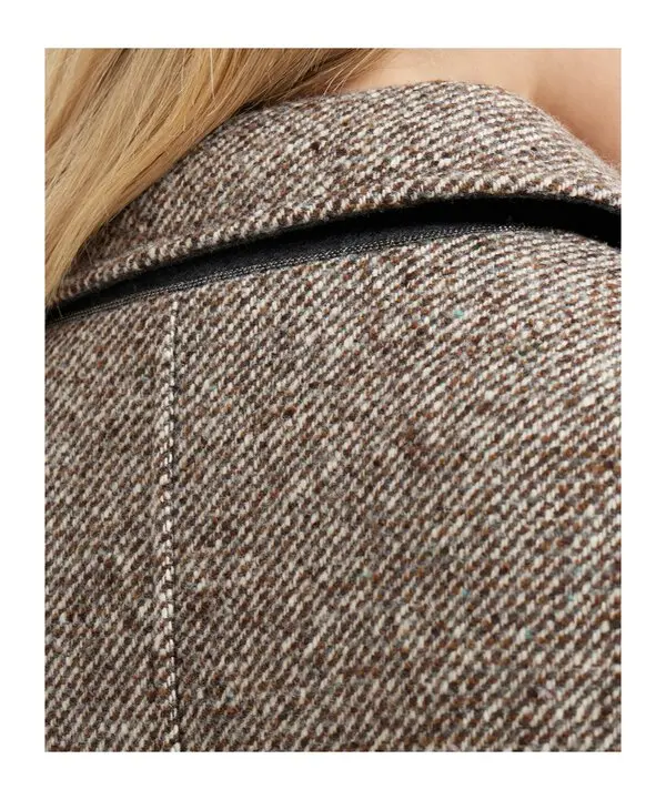 Brunello Cucinelli Mélange Diagonal Monili Embellished Coat