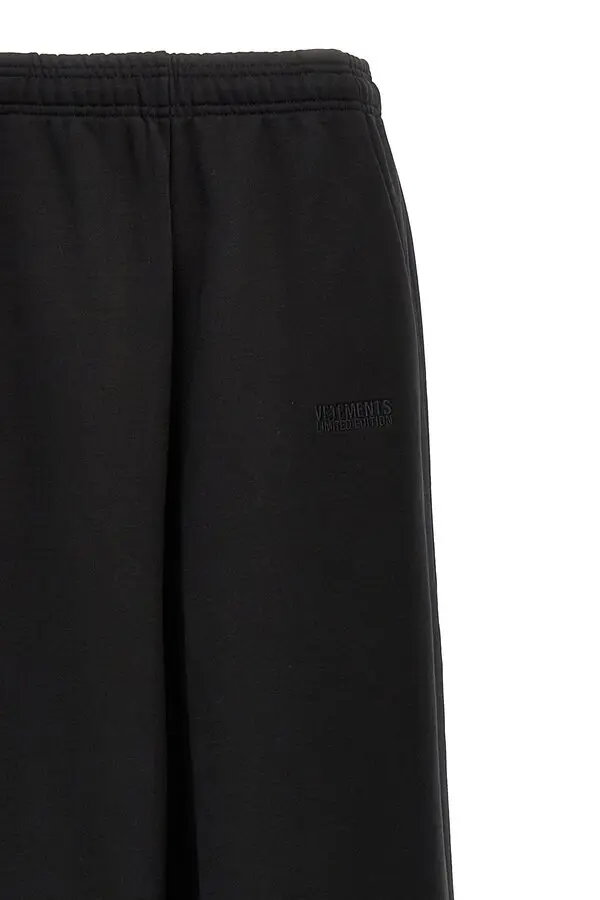 Vetements Logo Embroidered Wide Leg Pants