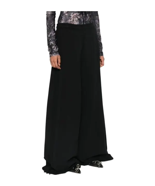 Vetements Logo Embroidered Wide Leg Pants