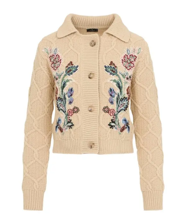 Etro Floral Embroidered Knitted Cardigan