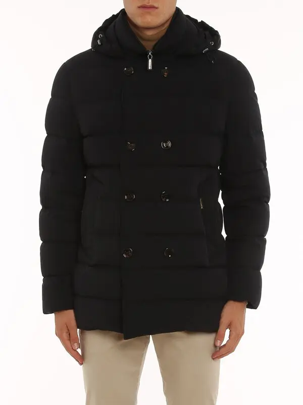 MOORER Double-breasted Down Jacket With Detachable Hood