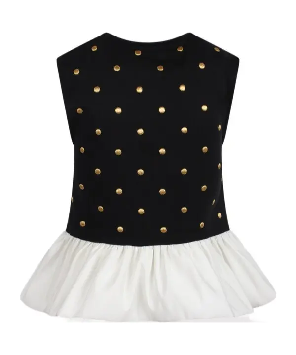 Nina Ricci Polka Dot Peplum Top
