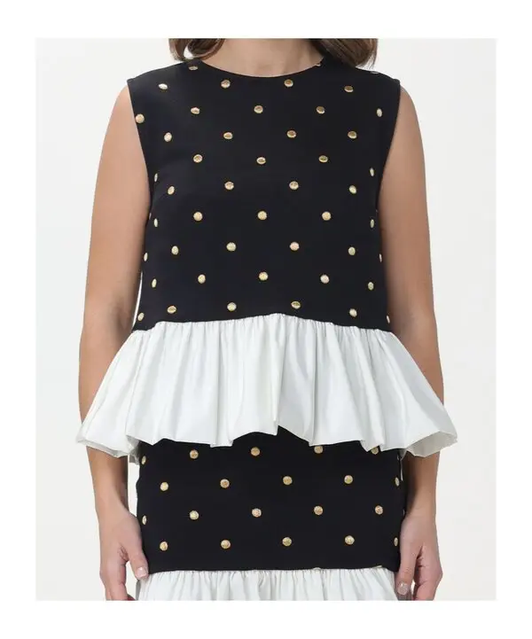 Nina Ricci Polka Dot Peplum Top