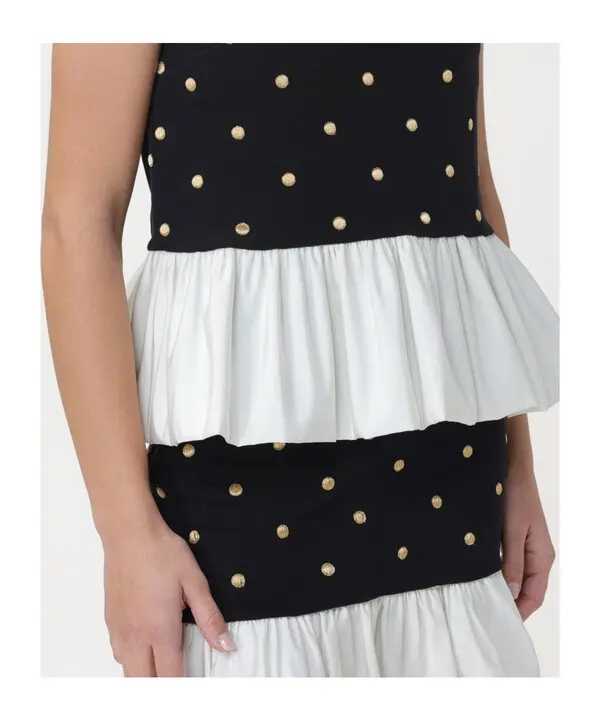 Nina Ricci Polka Dot Peplum Top