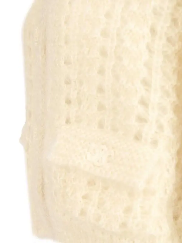 Celine Long Sleeve Knit Sweater With Lapel Collar