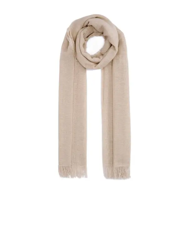 Fabiana Filippi Rectangular Fringed Scarf - Nude
