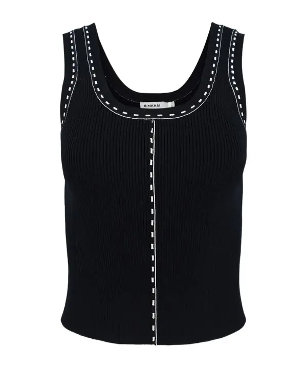 Simkhai Nailah Stitch-detail Knitted Top - Black