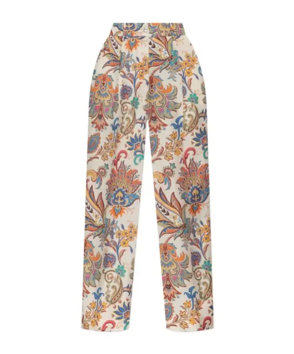 Etro Patterned Wide-leg Trousers