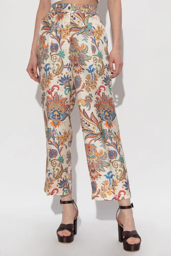 Etro Patterned Wide-leg Trousers