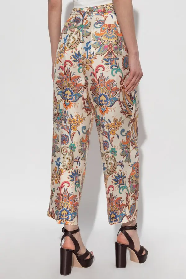 Etro Patterned Wide-leg Trousers