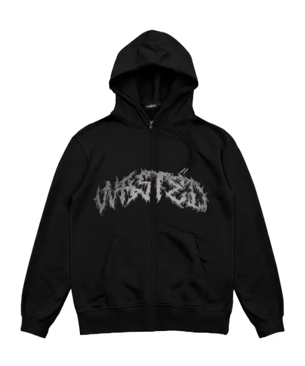 WASTED PARIS Long-sleeved Zip-up Hoodie With Pockets