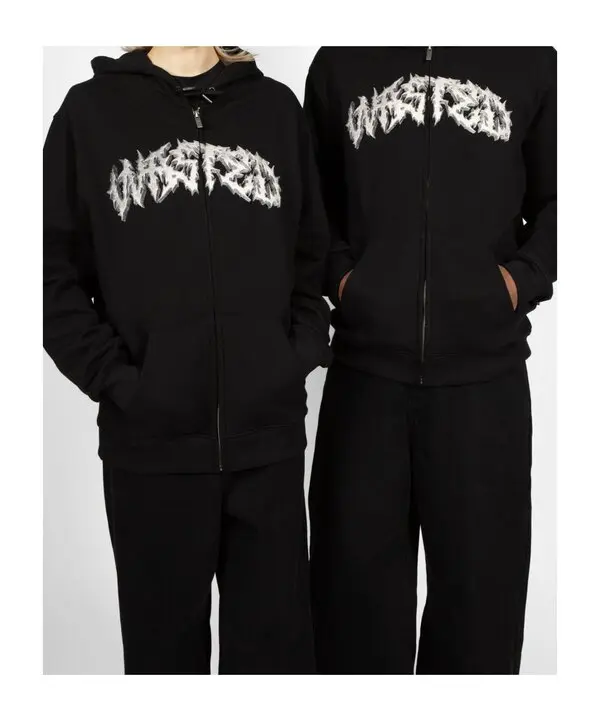 WASTED PARIS Long-sleeved Zip-up Hoodie With Pockets