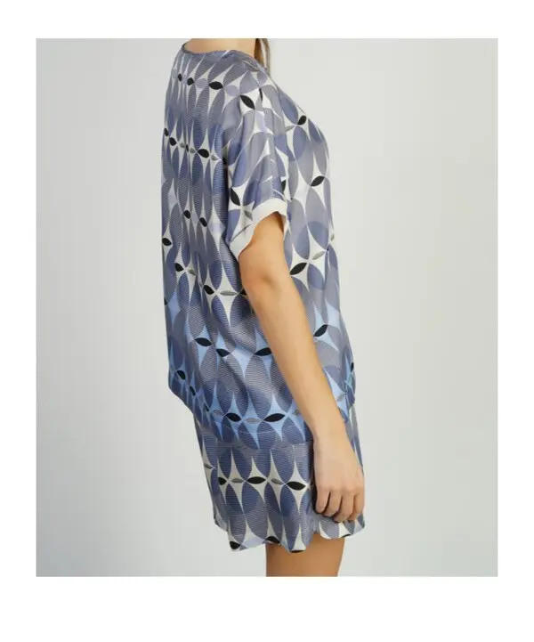 Lorena Antoniazzi Geometric Print Silk T-shirt - Gray