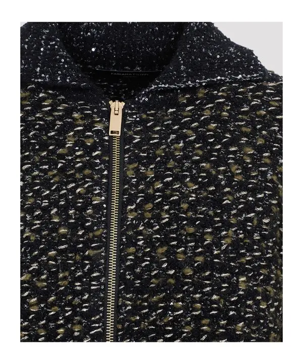 Fabiana Filippi Textured Zip-up Long Sleeve Jacket