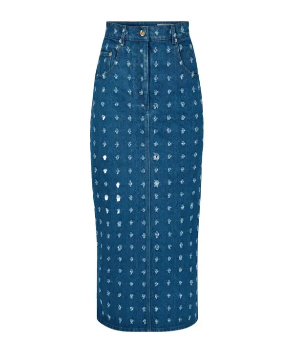 Nina Ricci Distressed Denim Skirt
