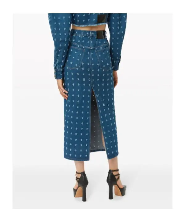 Nina Ricci Distressed Denim Skirt