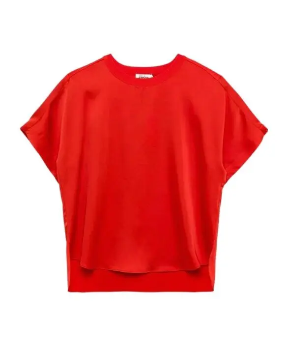 Simkhai Addy Knit-panel T-shirt - Flame