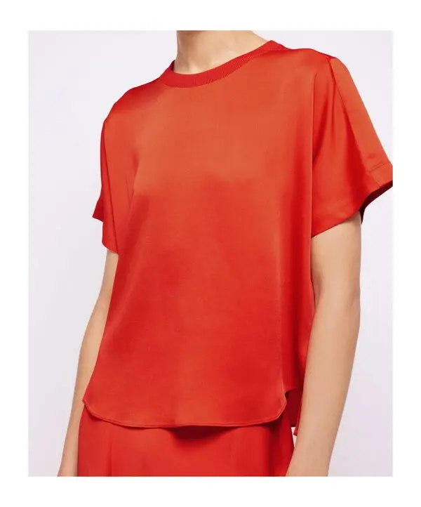 Simkhai Addy Knit-panel T-shirt - Flame