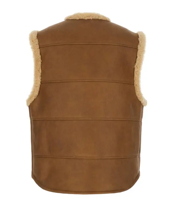 Celine Oversized Sleeveless Jacket In Curly Lambskin