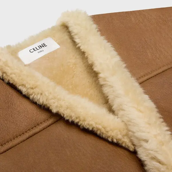 Celine Oversized Sleeveless Jacket In Curly Lambskin