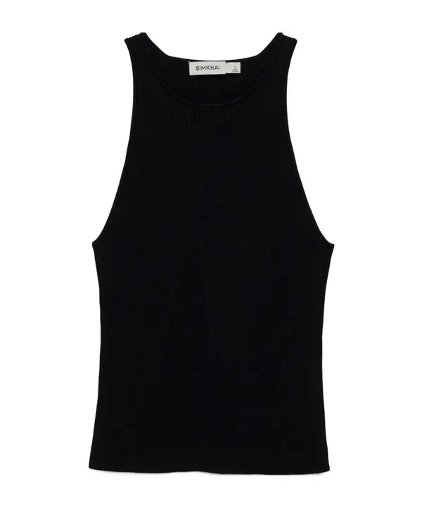 Simkhai Reza Ribbed Tank Top - Black