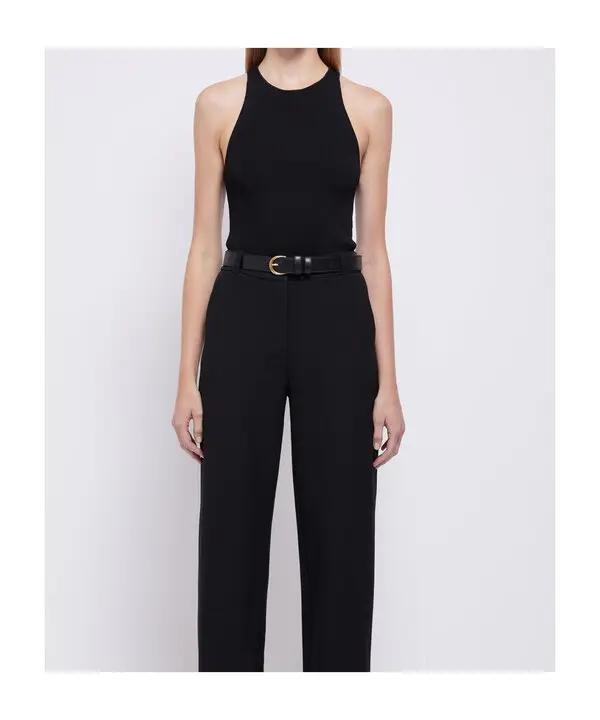 Simkhai Reza Ribbed Racerback Tank Top - Black