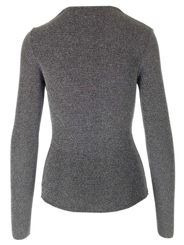 Isabel Marant Étoile Shimmer Asymmetric Neck Long Sleeve Top